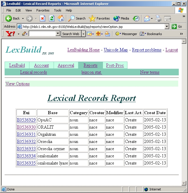 Click View Options to change the display options